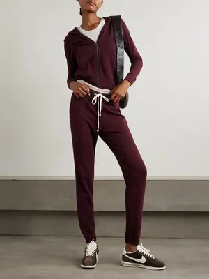 JAMES PERSE Cotton-terry Hoodie - Burgundy