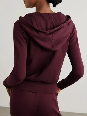 JAMES PERSE Cotton-terry Hoodie - Burgundy
