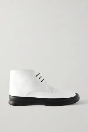THE ROW Town Patent-leather Lace-up Ankle Boots