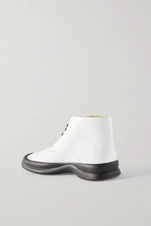 THE ROW Town Patent-leather Lace-up Ankle Boots