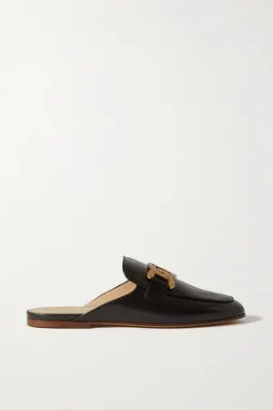 TOD'S Embellished Leather Slippers