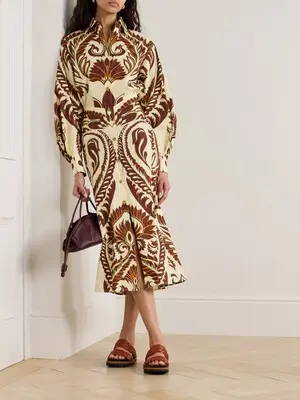 Etro Printed Cotton Midi Shirt Dress