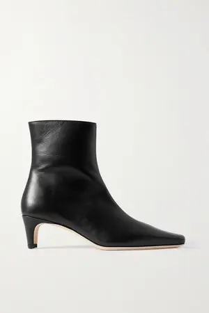 Staud Wally Leather Ankle Boots - Black