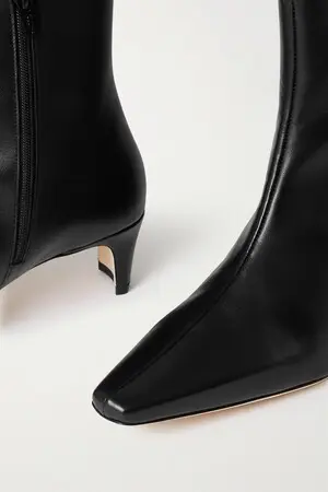 Staud Wally Leather Ankle Boots - Black