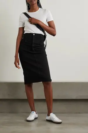 FRAME The High Waisted Denim Skirt