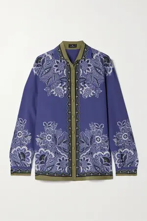 Etro Floral-print Silk-crepe Shirt
