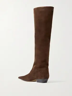 Khaite Marfa Suede Knee Boots - Brown