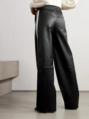 Sprwmn Striped Leather Straight-leg Track Pants