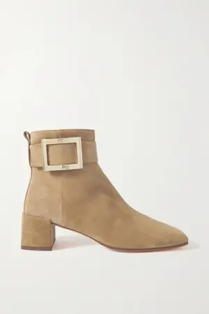 ROGER VIVIER So Vivier Buckled Suede Ankle Boots