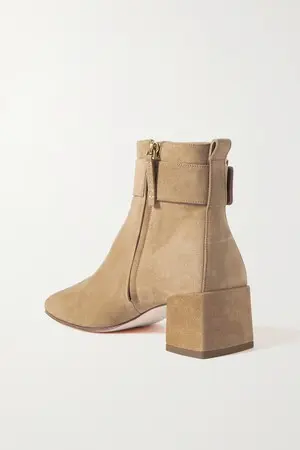 ROGER VIVIER So Vivier Buckled Suede Ankle Boots