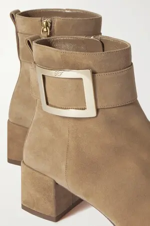 ROGER VIVIER So Vivier Buckled Suede Ankle Boots