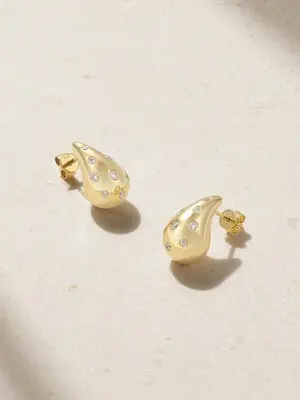 ROXANNE FIRST Happy Tears 14-karat Diamond Drop Earrings - Gold