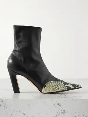 Khaite Nevada Leather Ankle Boots