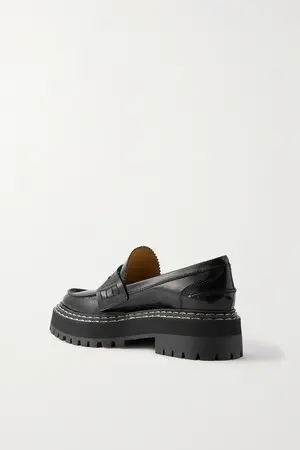 Proenza Schouler Lug Sole Glossed-leather Platform Loafers