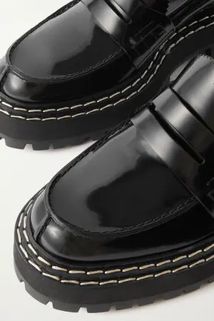 Proenza Schouler Lug Sole Glossed-leather Platform Loafers