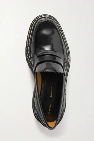 Proenza Schouler Lug Sole Glossed-leather Platform Loafers
