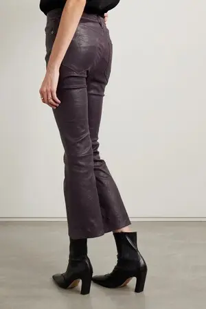 FRAME Le Crop Mini Leather Bootcut Pants
