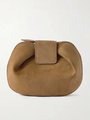 Gabriela Hearst Soft Demi Suede Clutch - Brown