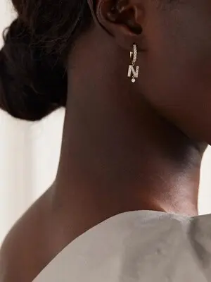 PERSEE Initial 18-karat Diamond Single Earring