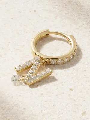 PERSEE Initial 18-karat Diamond Single Earring