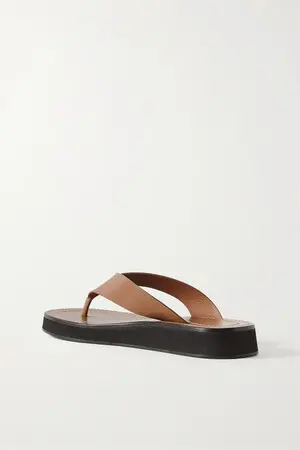 THE ROW Ginza Leather Platform Flip Flops