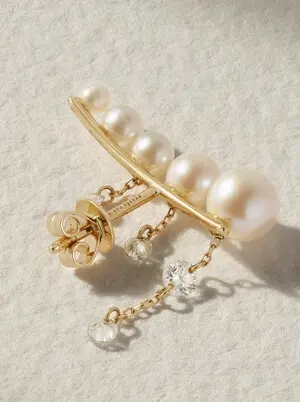 PERSEE Aphrodite 18-karat Pearl And Diamond Single Earring