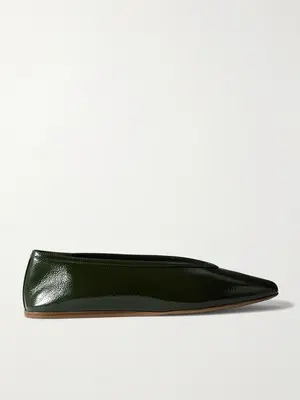 Le Monde Beryl Luna Patent Textured-leather Ballet Flats