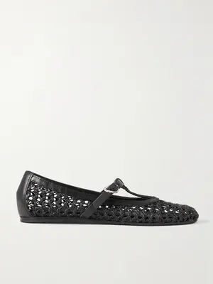 ANCIENT GREEK SANDALS Aerati Raffia Ballet Flats - Black