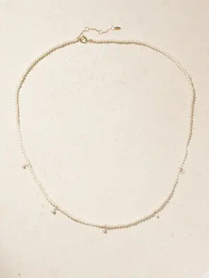 PERSEE 18-karat Pearl And Diamond Necklace - Gold