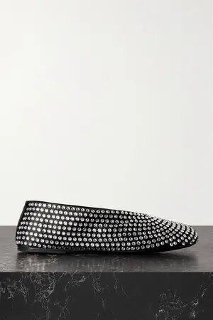 Khaite Marcy Crystal-embellished Ballet Flats - Black