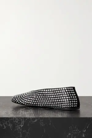Khaite Marcy Crystal-embellished Ballet Flats - Black