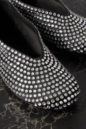 Khaite Marcy Crystal-embellished Ballet Flats - Black
