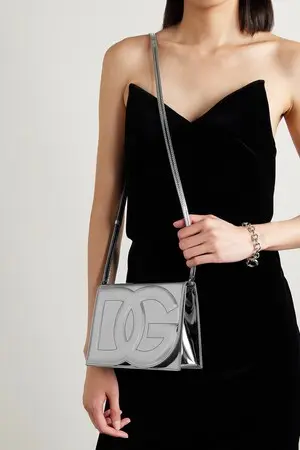 Dolce & Gabbana Metallic Patent-leather Shoulder Bag