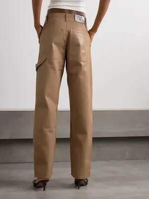 DION LEE Carpenter Coated Mid-rise Wide-leg Cargo Jeans