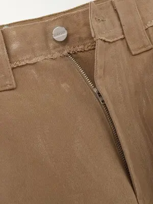 DION LEE Carpenter Coated Mid-rise Wide-leg Cargo Jeans