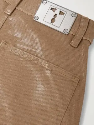 DION LEE Carpenter Coated Mid-rise Wide-leg Cargo Jeans