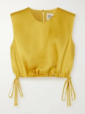 Tove Cecily Cropped Silk-satin Top