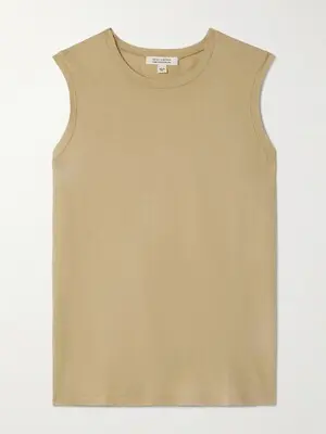 NILI LOTAN Cotton-jersey Tank - Brown
