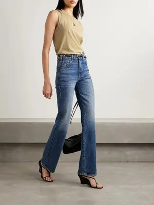 NILI LOTAN Cotton-jersey Tank - Brown