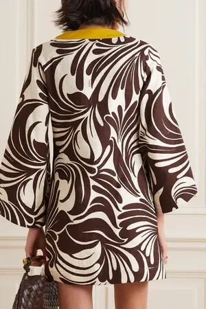 La DoubleJ The Kaftan" Printed Cotton-blend Mini Dress