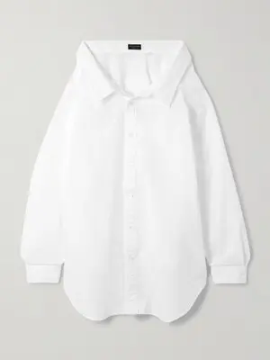 Balenciaga Oversized Off-the-shoulder Cotton Poplin Shirt