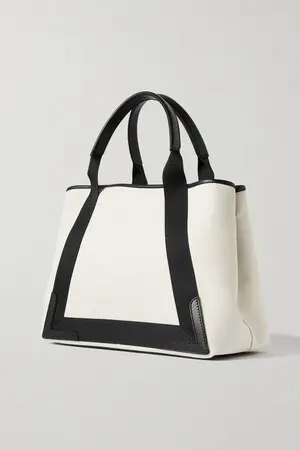 Balenciaga Leather-trimmed Canvas Tote - White