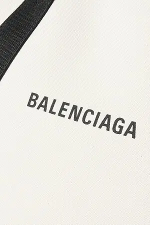 Balenciaga Leather-trimmed Canvas Tote - White