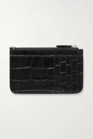 Balenciaga Cash Printed Croc-effect Leather Cardholder