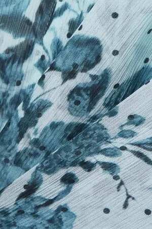 Erdem Ruffled Printed Crepon Blouse