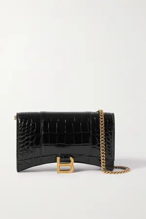 Balenciaga Hourglass Croc-effect Shoulder Bag