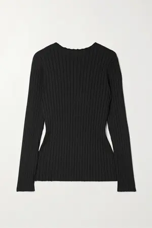 THE ROW Ash Open-back Ribbed Silk Sweater