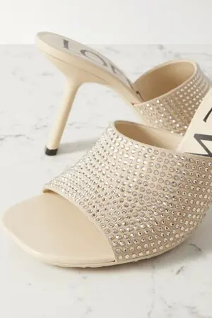 Loewe Petal Crystal-embellished Mules