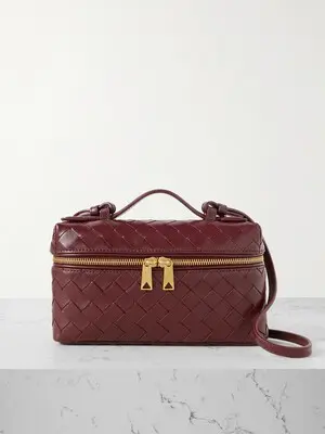Bottega Veneta Bang Bang Intrecciato Leather Vanity Case - Burgundy