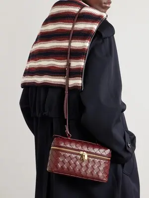 Bottega Veneta Bang Bang Intrecciato Leather Vanity Case - Burgundy